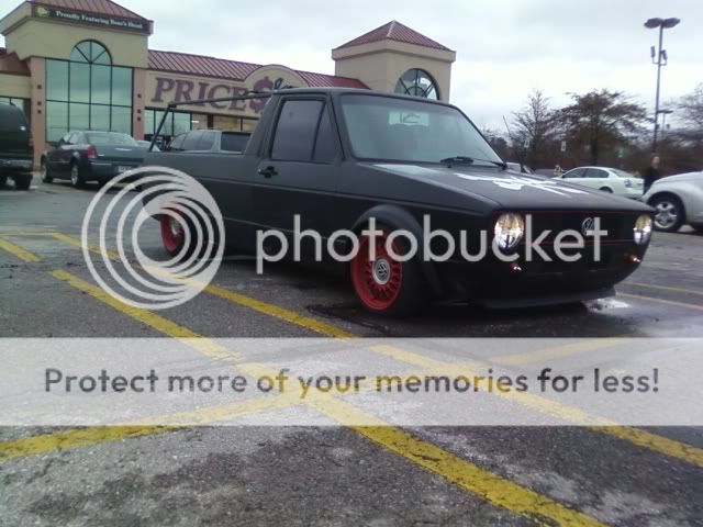 feeler: black rat caddy slammed on coils and rollin red bbs's | VW ...