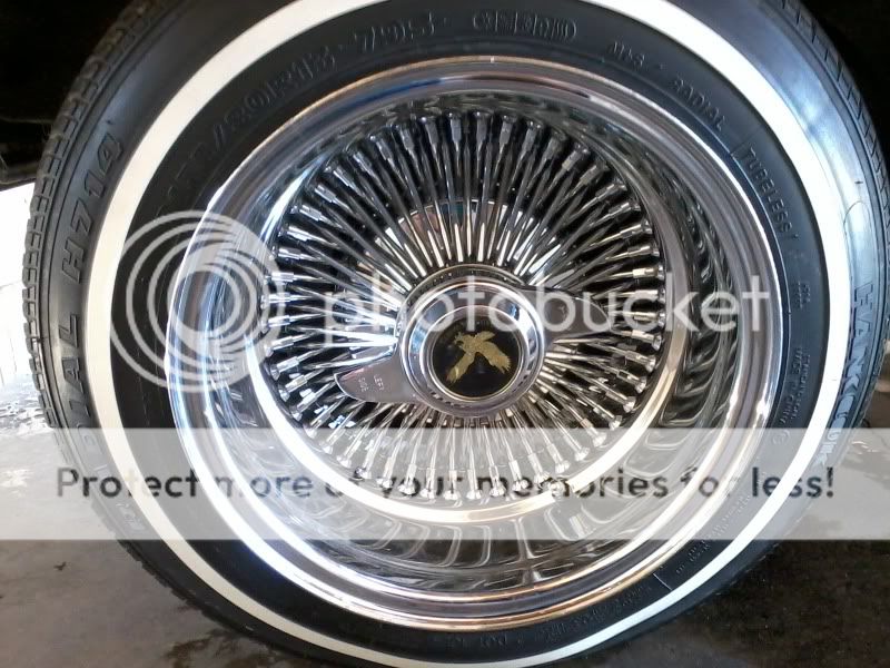 A Set(4) Of All Chrome 13x7-100 Spoke Wire Wheels With Good Tires & Acc ...